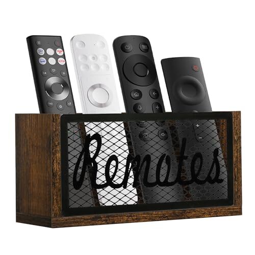 Remote Control Holder,TV Remote Holder Wall Mounted,Remote Rustic Brown ...