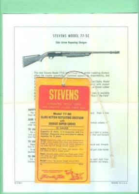 J Stevens 77-SC Fac Owners Manual & Hang Tag Reproduction | eBay