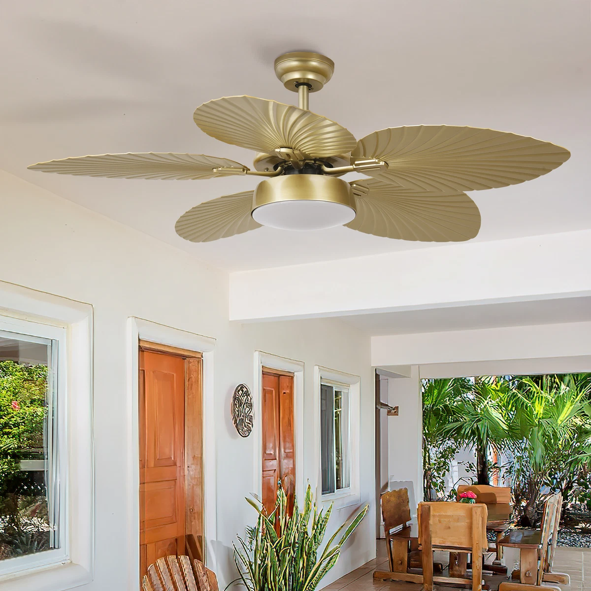 Palm Leaf Blade Ceiling Fan | Shelly Lighting
