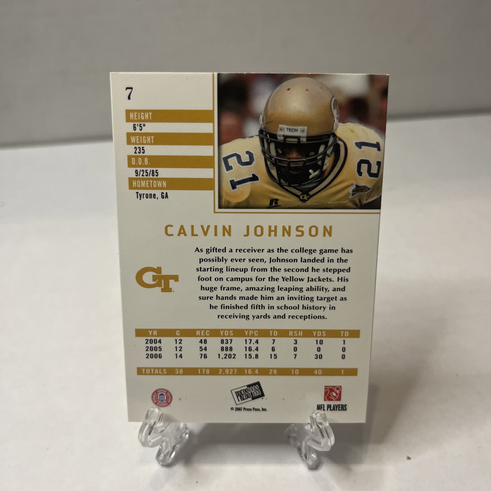 2007 Press Pass SE CALVIN JOHNSON Rookie Card RC #7 - Detroit Lions | eBay