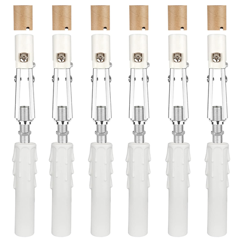 6 Sets E12 Chandelier Socket, Candelabra Socket Replacement, Adjustable ...