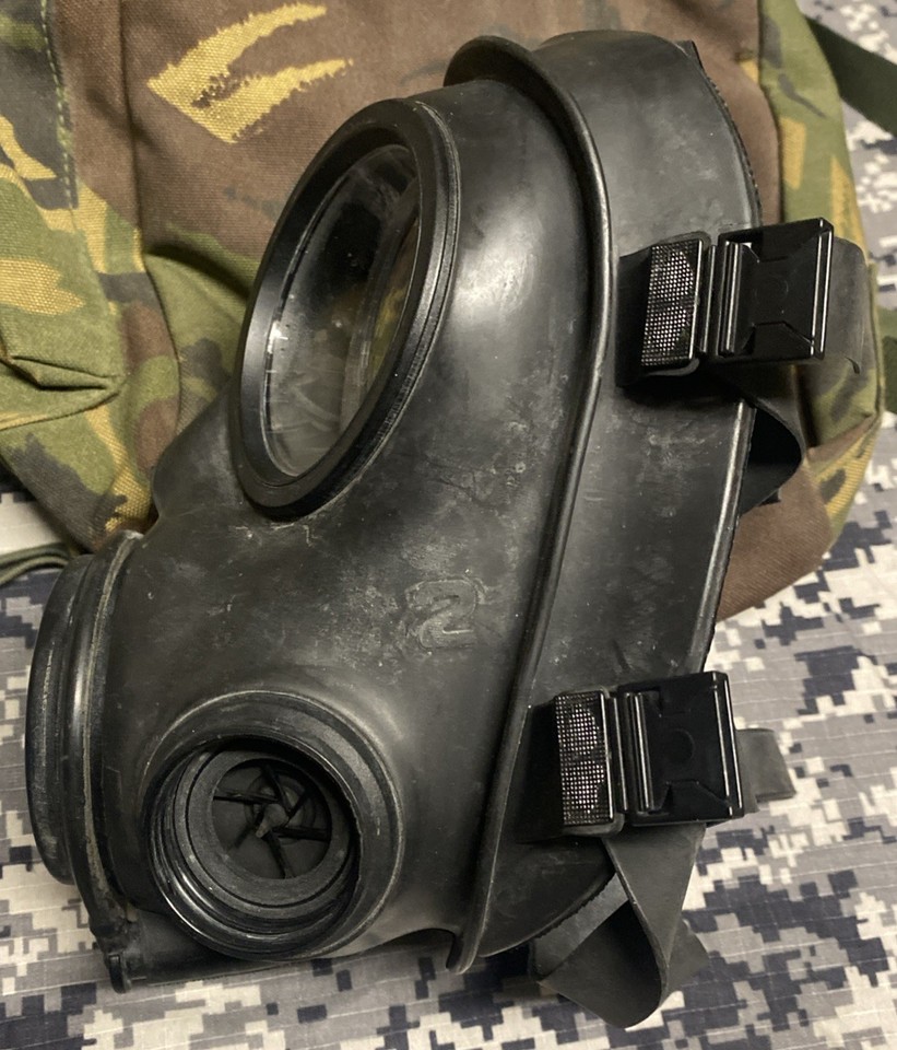1987 SIZE 2 BRITISH ARMY SAS AVON S10 GAS MASK RESPIRATOR & FILTER ...