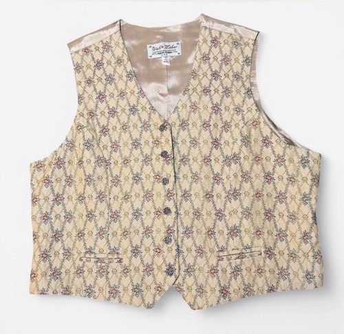 Wah Maker USA Button Front Western Gamblers Waistcoat Vest Size 2XL ...