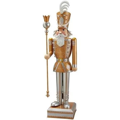 Three Kings In-Lit Giant Traditional Nutcracker White & Gold 119cm ...