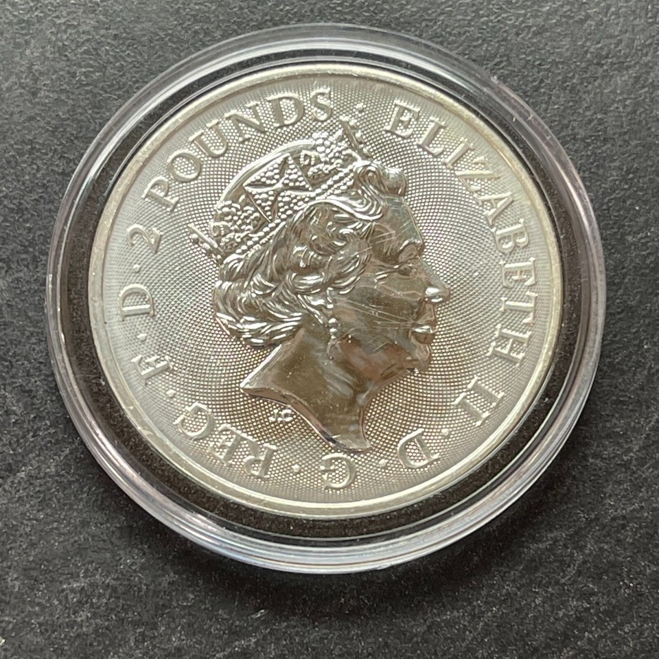 2021 1 OZ .999 FINE SILVER $2 POUNDS BRITIAN ROBIN HOOD COIN W/HOLDER ...