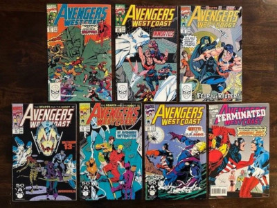 Avengers West Coast LOT #61, 62, 65, 66, 67, 69, 102. Time Keepers, TVA ...