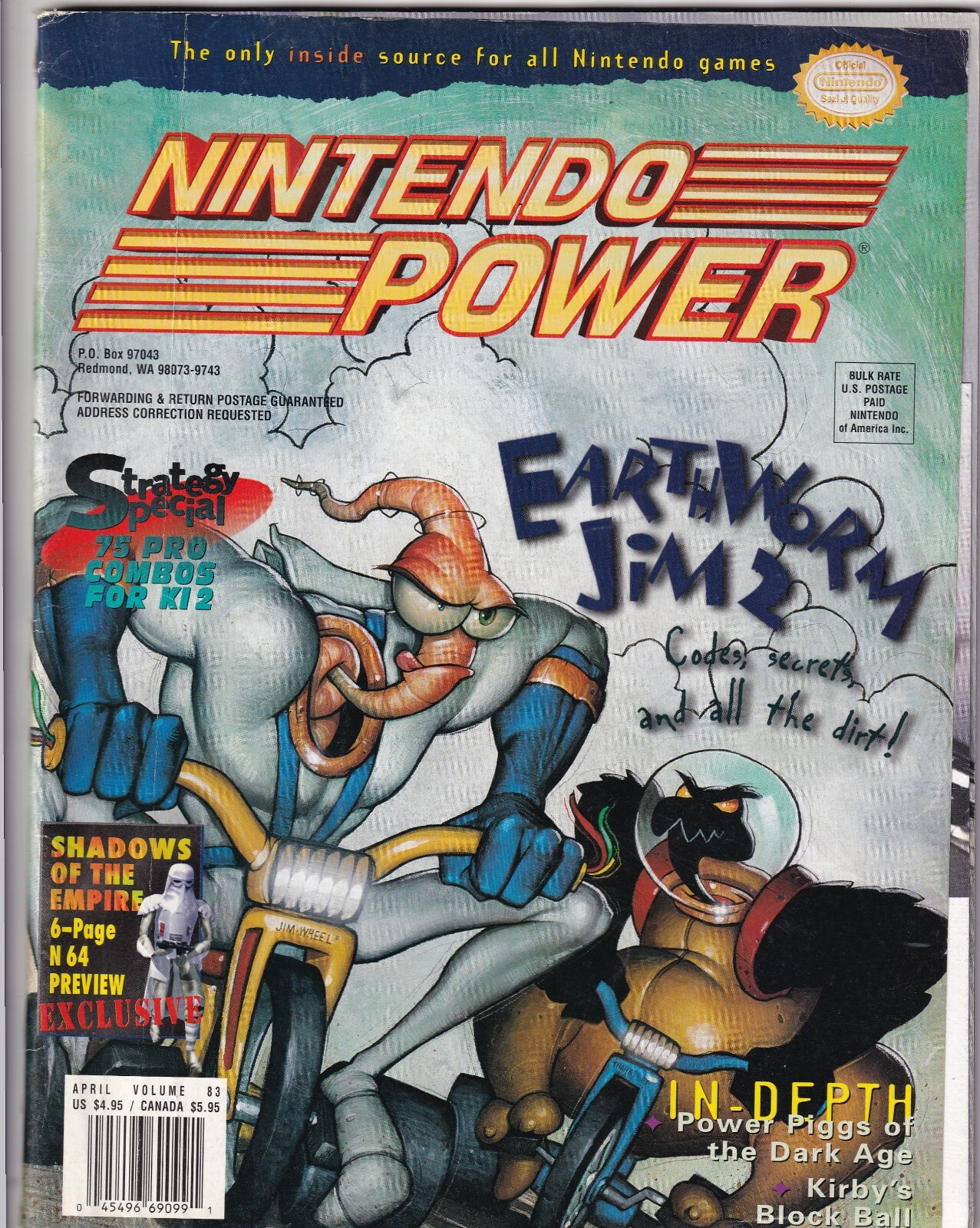 Nintendo Power Mag Earthworm Jim 2 April 1996 080719nonr | eBay