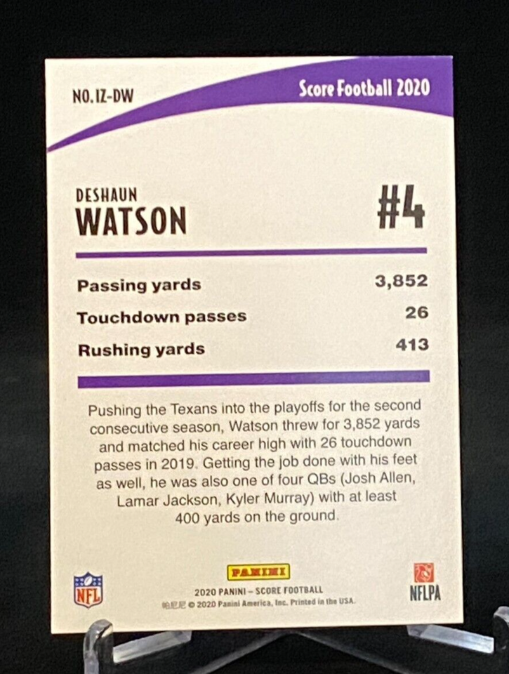 2020 Panini Score In The Zone #IZ-DW Deshaun Watson Houston Texans | eBay