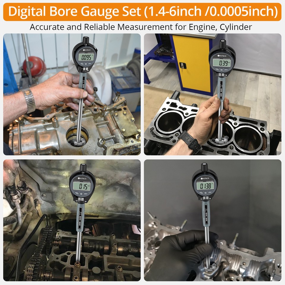 Neoteck Dial Bore Gauge 1.4-6"/0.0005" Deep Engine Measuring Cylinder ...