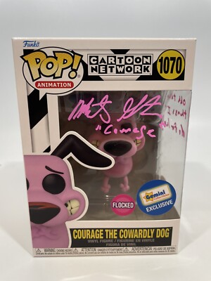 MARTY GRABSTEIN Signed COURAGE COWARDLY DOG FLOCKED FUNKO POP EXCLUSIVE ...