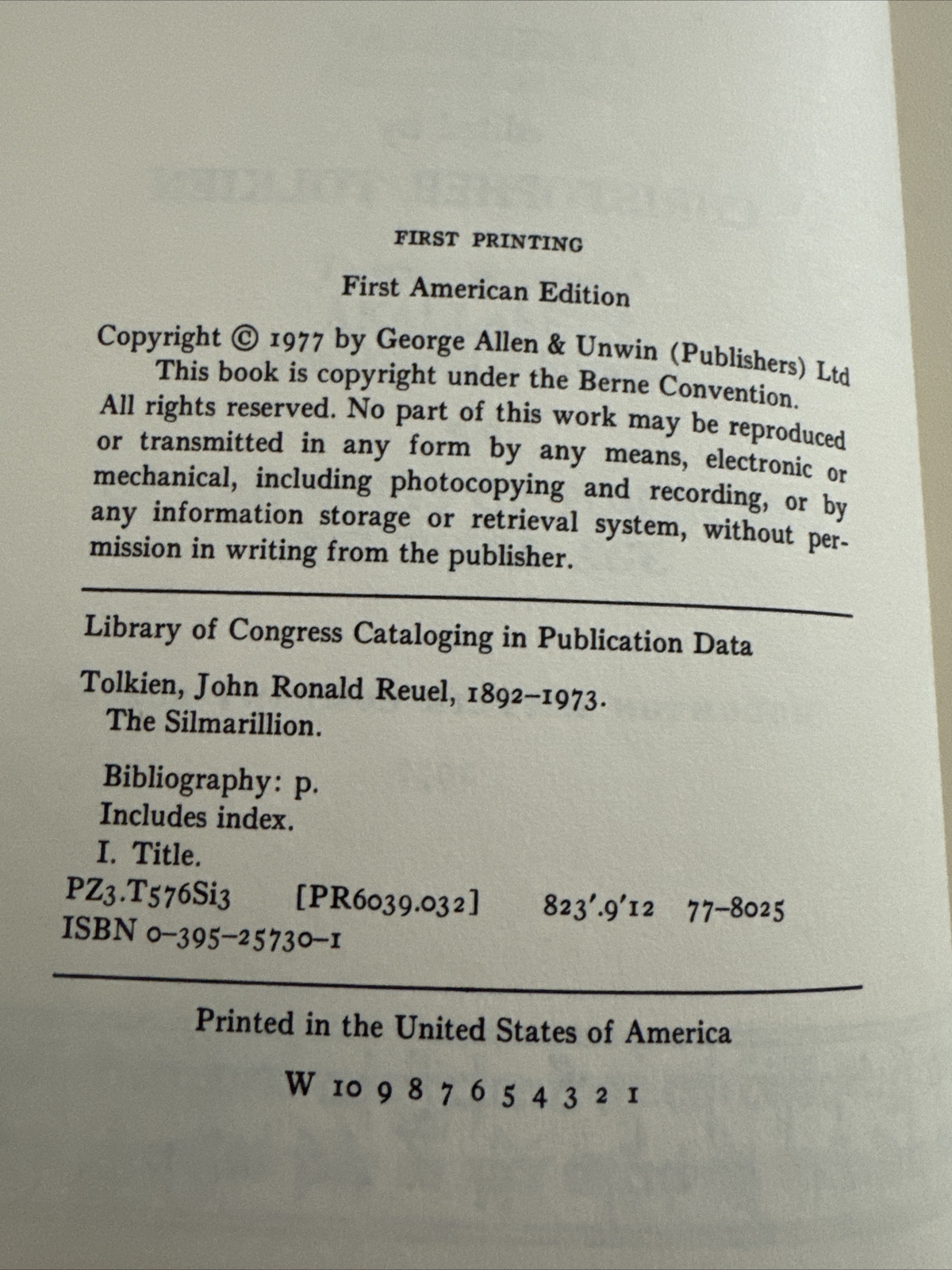 The Silmarillion by J. R. R. Tolkien (1977, Hardcover) FIRST PRINT ...