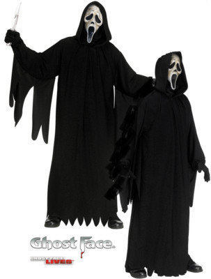 Ghost Face Aged Deluxe Adult Collectors Scream Fancy Dress Costume ...