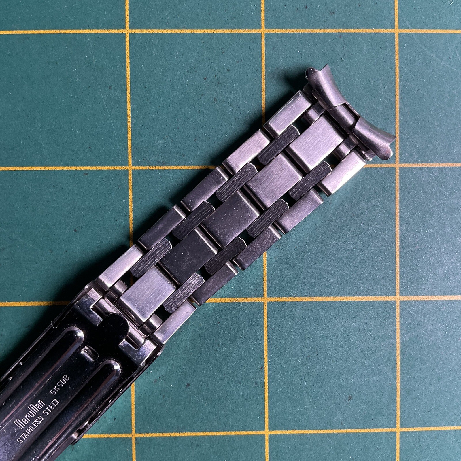 VINTAGE 19MM MARUMAN 5KS08 BEAD RAILS WATCH BRACELET / BAND STAINLESS ...