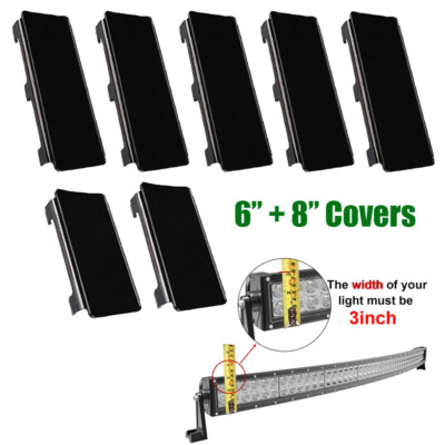 52" inch Black Lens Cover 2x 6" + 5x 8" For Straight or Curved Led ...