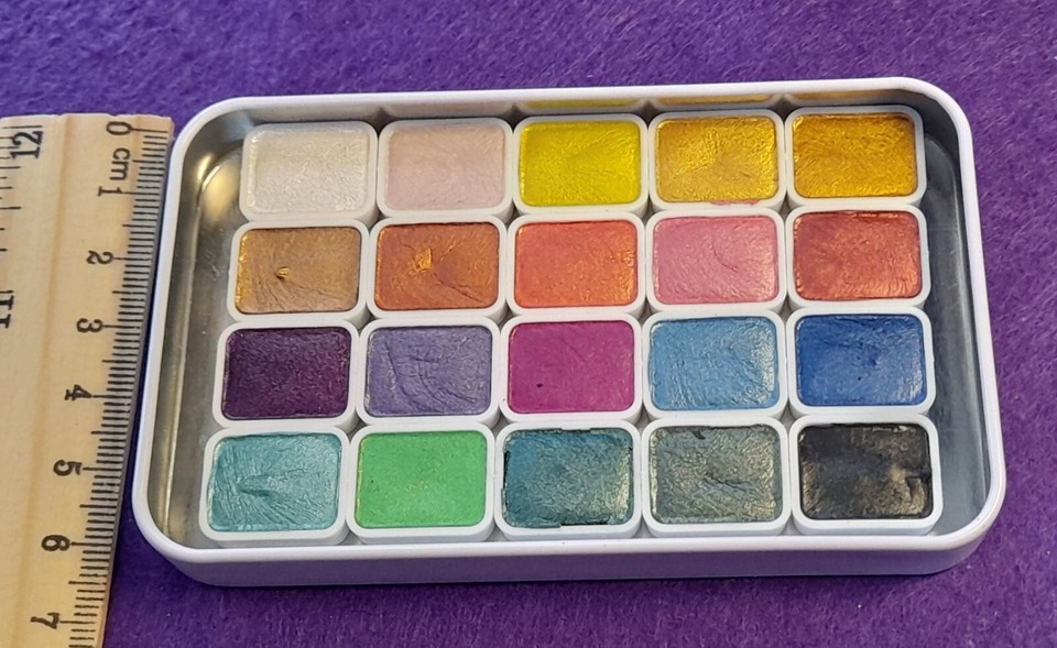 Watercolor Paints 20 Colors Solid Watercolor Set Textured Pearlescent ...