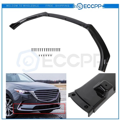 For 2016-2018 Mazda 6 3PC Gloss Black Front Bumper Body Kit Spoiler Lip ...