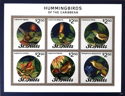 St Kitts 2014 Block Hummingbirds Vogel Bird Uccelli Oiseaux Kolibri ...