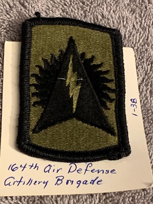 US Army 164th ADA Air Defense Artillery Brigade OD Green & Black ...