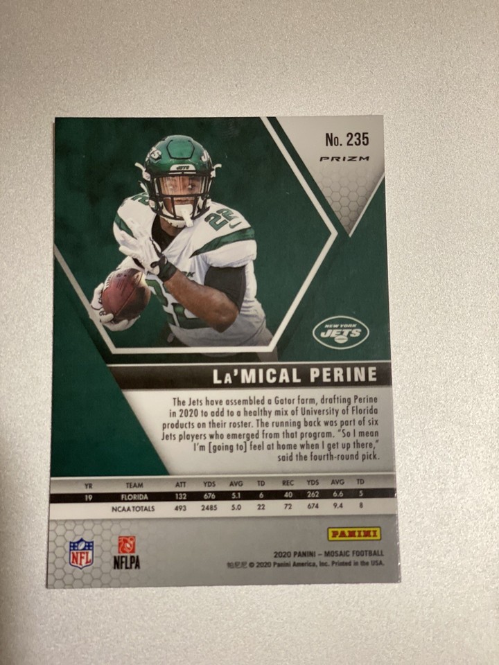 Lamical Perine 2020 Mosaic Pink Camo #235 Rc Rookie Car New York Jets ...