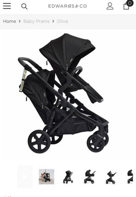 Edwards and co, Twin double pram, with bassinet, two seats | eBay Australia