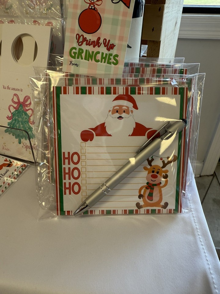NEW Santa List Style Notepad Set Christmas Holiday Gift | eBay