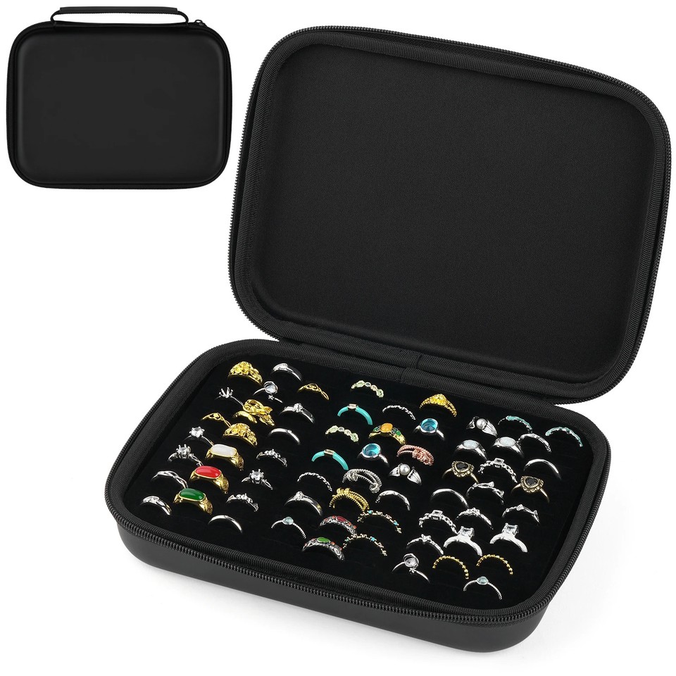 50 Slots Ring Organizer Storage Case Jewelry Ring Display Collector ...