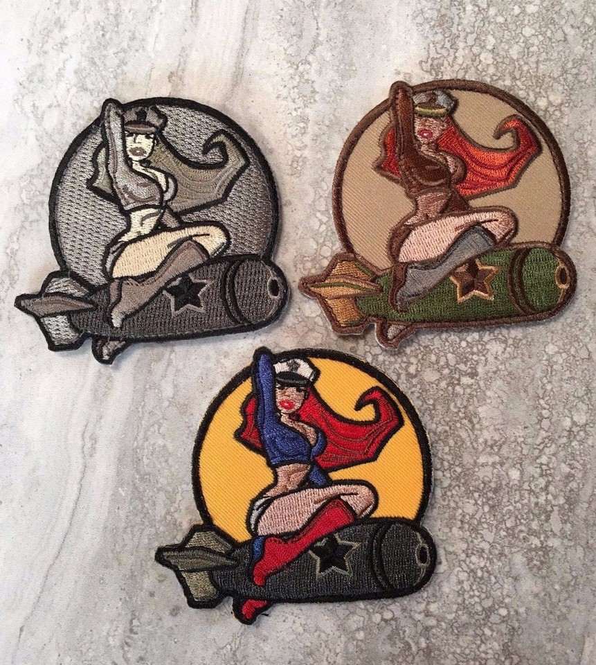 PIN UP GIRL RIDING BOMB PATCH | eBay UK