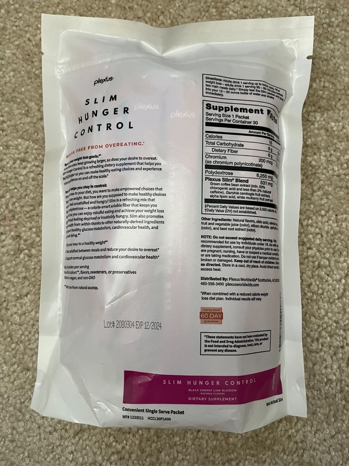 Plexus Slim Hunger Control BLACK CHERRY LIME BLOSSOM 30 Packet, Exp03 ...