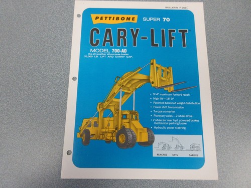 Rare Pettibone Cary Lift Super 70 Sales Sheet | eBay