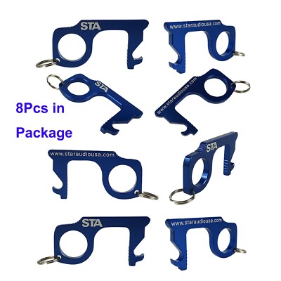 8Pcs Contactless No Touch Door Opener Brass Keychain Tool w ...