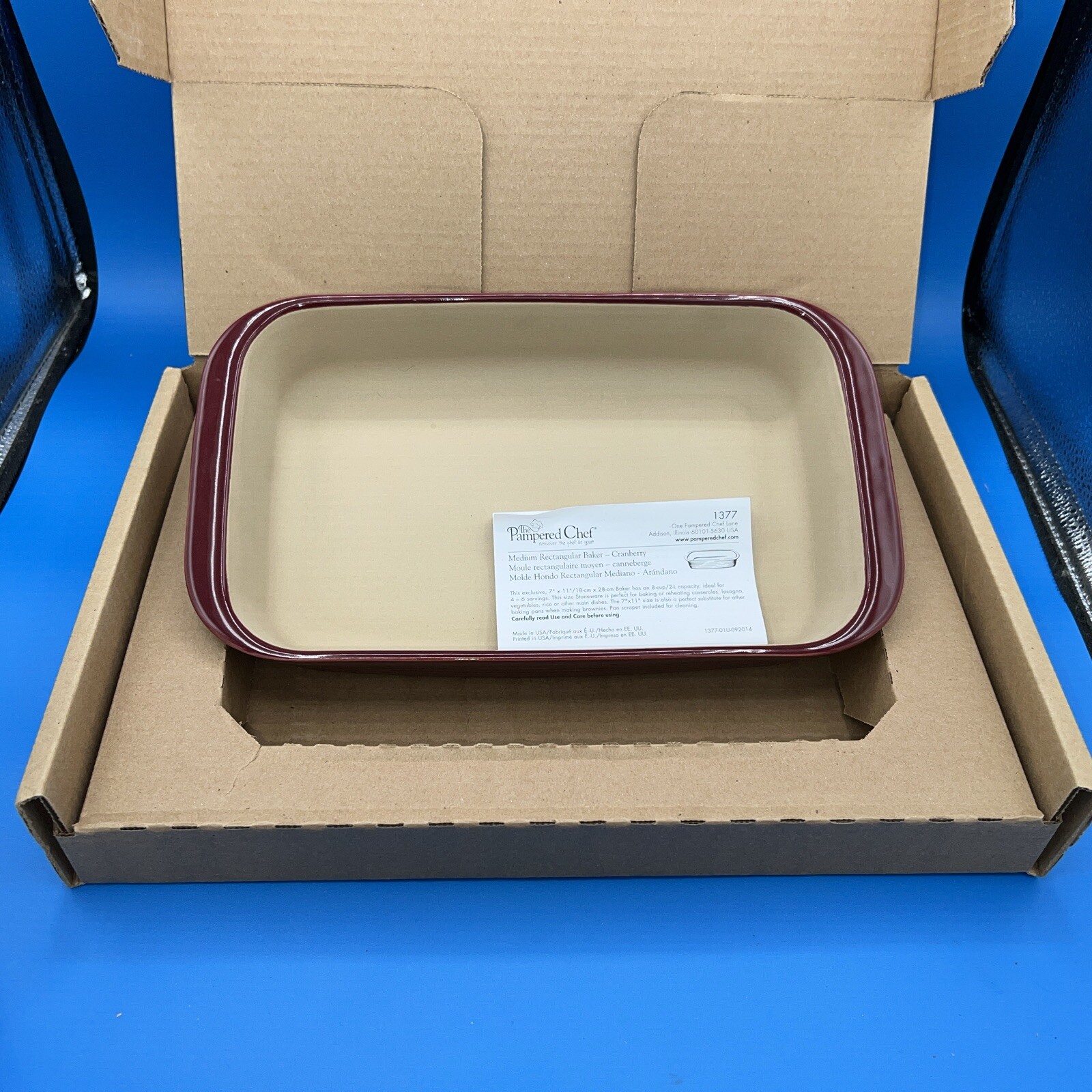 Pampered Chef - Medium Stoneware Rectangular Baker #1377 for sale ...