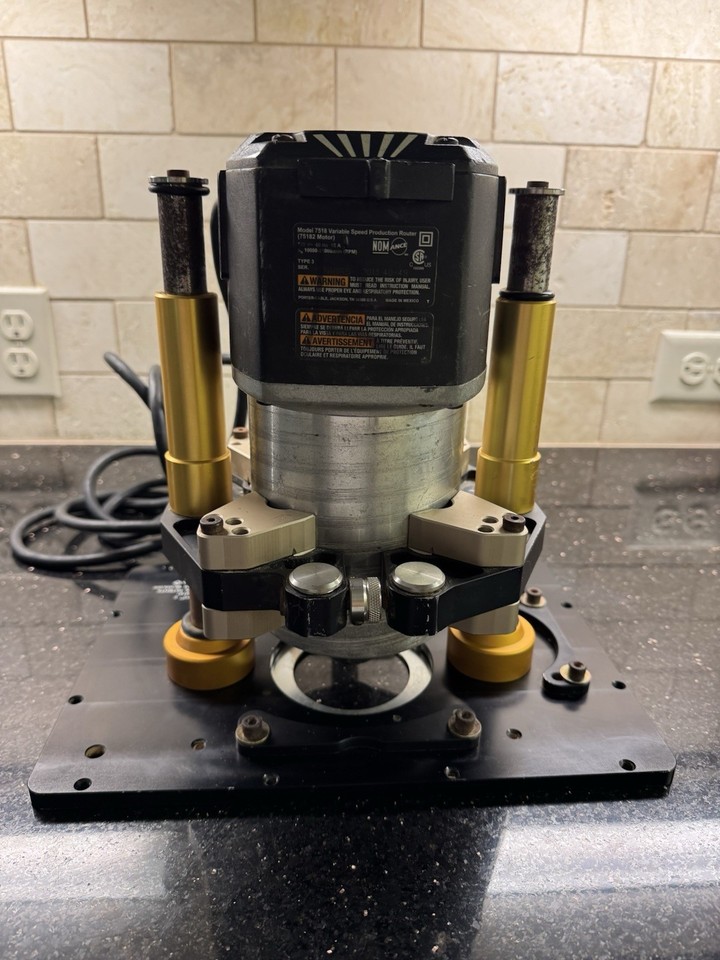 PORTER CABLE 7518 VARIABLE SPEED ROUTER W/ JESSEM INCRA MAST-R-LIFT ...