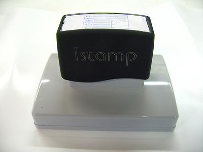 ~ iStamp Pre-Inked Stamper 3-3/4" x 2-1/4 Blue Ink EC4-4 | eBay