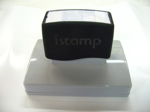 ~ iStamp Pre-Inked Stamper 3-3/4" x 2-1/4 Blue Ink EC4-4 | eBay