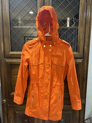 Michael Kors Orange Hooded Jacket Women’s Size XS NWT! | eBay
