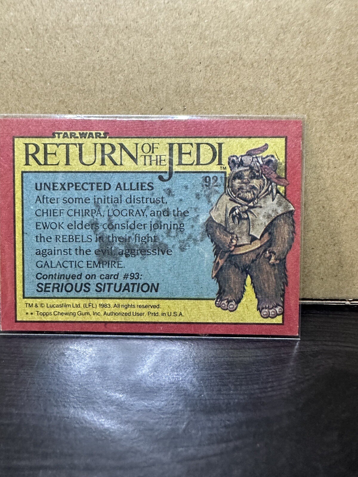 VG 1983 Topps Star Wars Return of the Jedi Cards Complete Your Set U ...