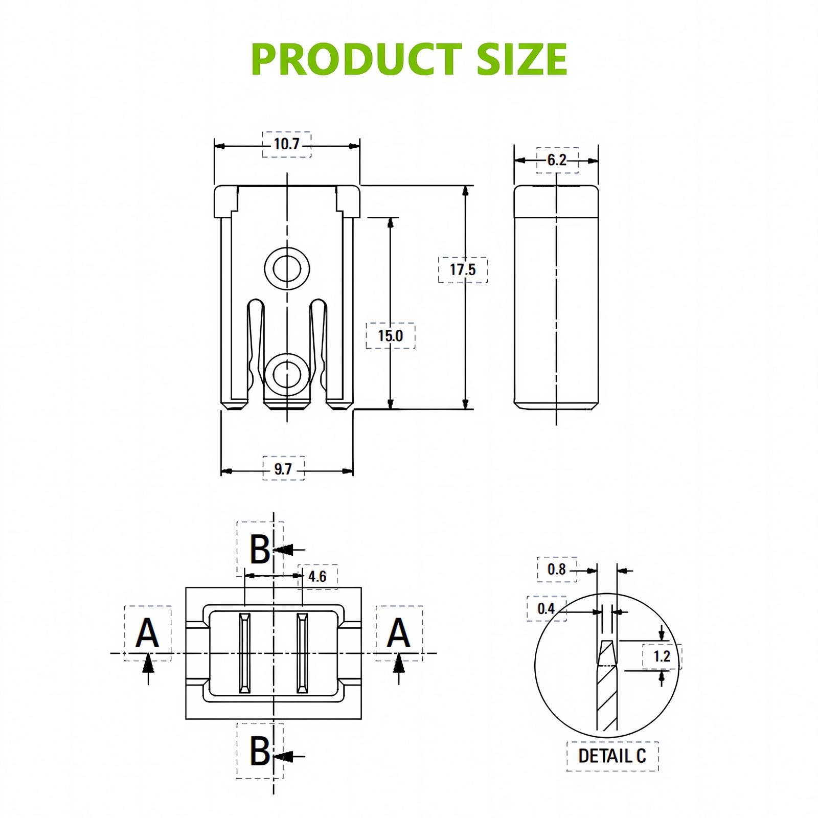 14PCS Mini Slotted Automotive MCASE Box Shaped Cartridge Fuse Kit for ...