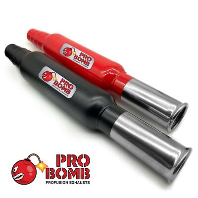 Universal Back Box Exhaust Muffler Pro Bomb In Cherry Red or Black ...