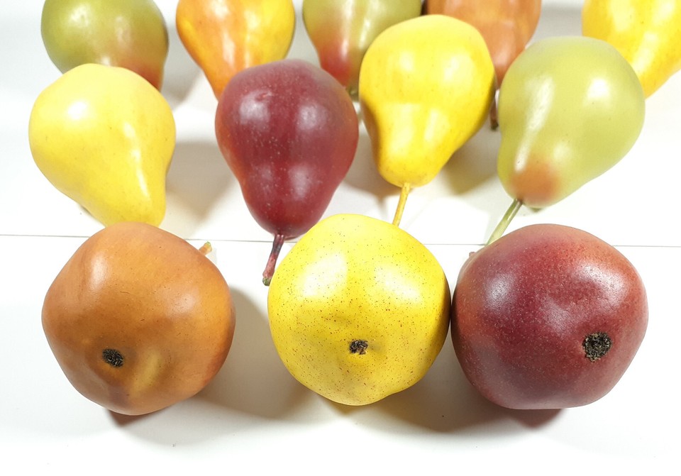 Realistic Artificial 12 Multicolor Pears Decorative Fruit Display Props ...