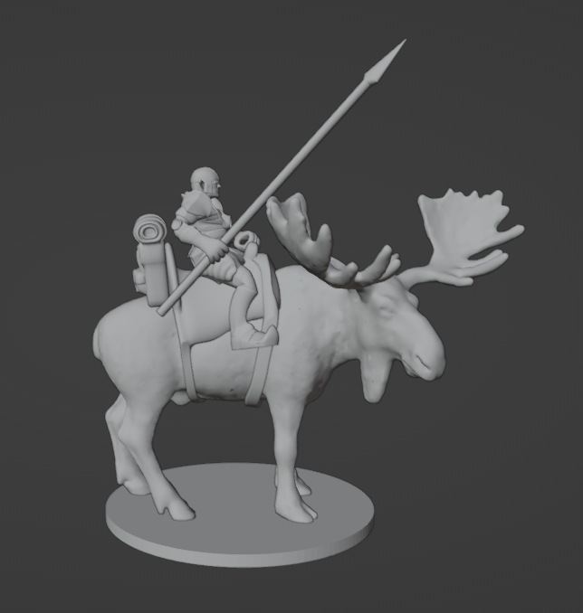 Elf Elven Male Cleric Paladin Moose Rider 28mm Scale DND D&D Tabletop ...