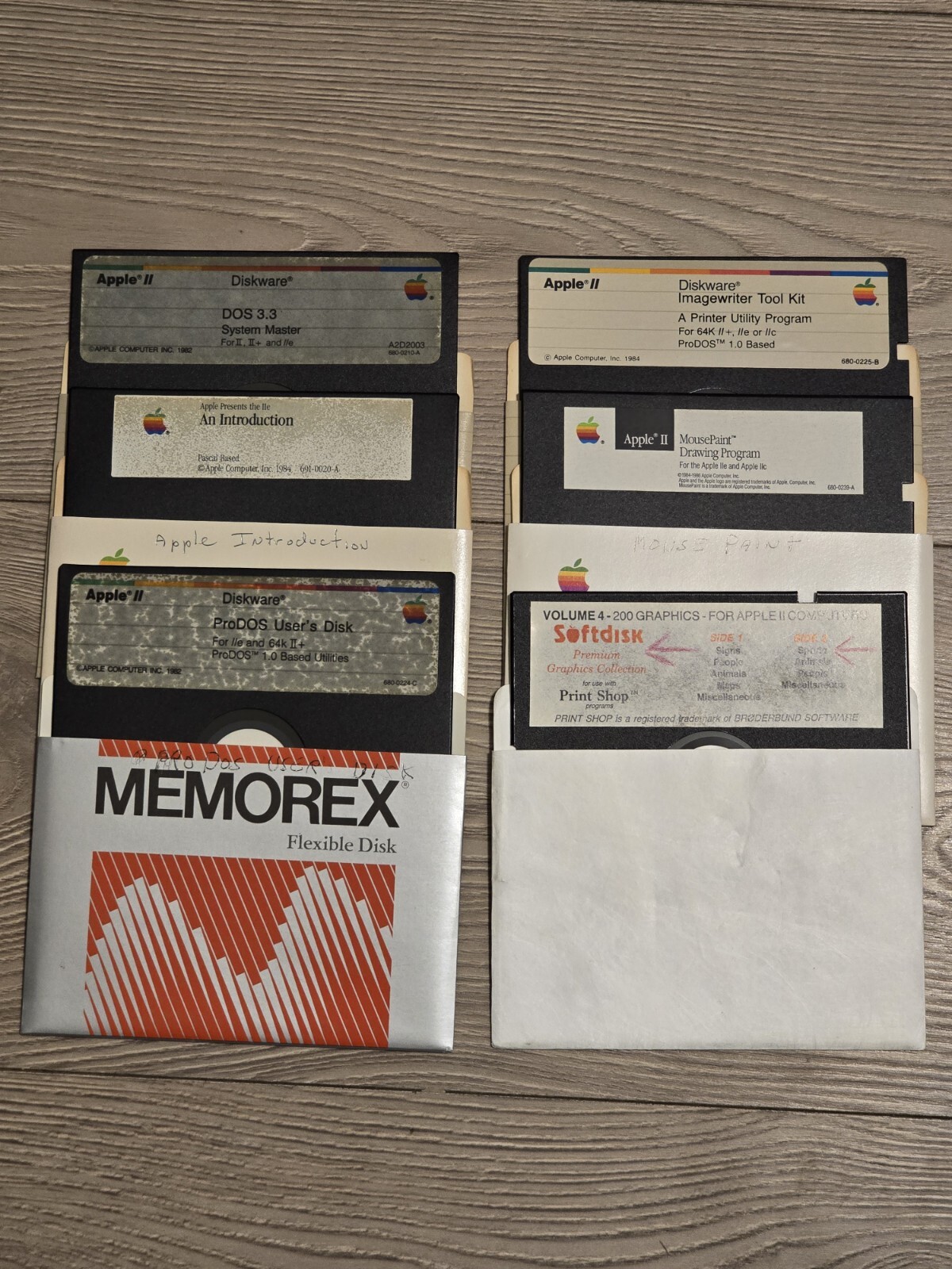 Apple II Computers Floppy Discs Lot Of 6 Prodos Introduction Diskware ...