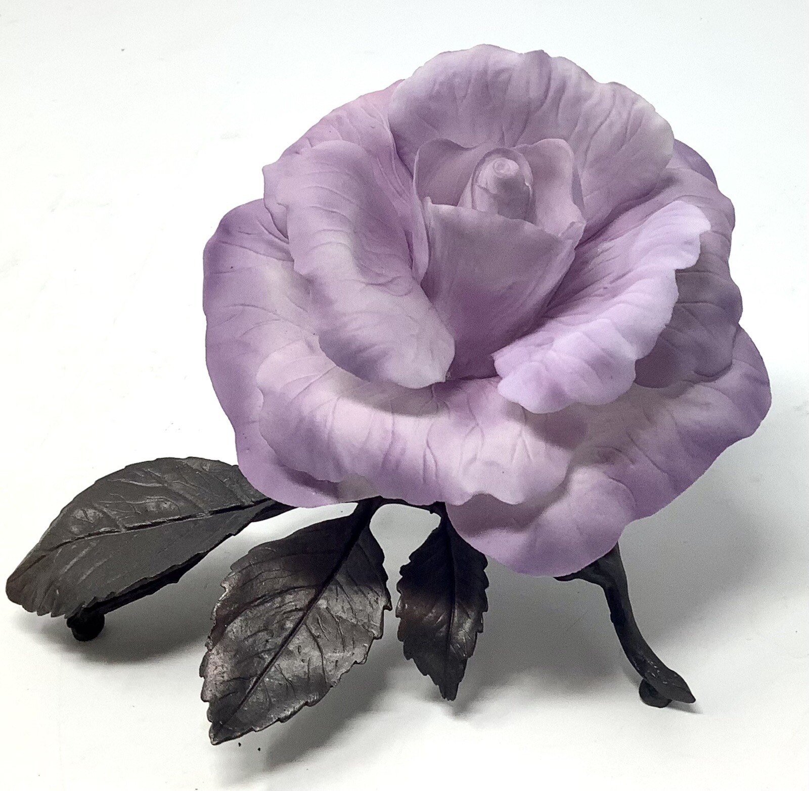 VTG Boehm Porcelain & Bronze “Angel Face” Rose Sculpture Limited Issue ...