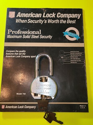 High Security American Padlock salesman sample store display cut away ...