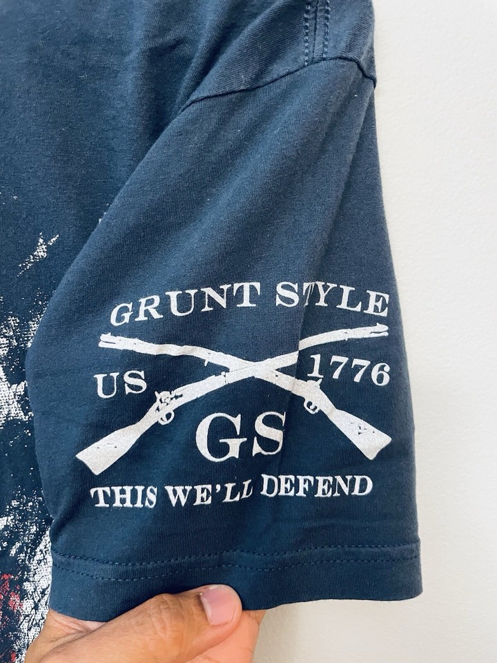 Grunt Style This Well Defend Short Sleeve T-shirt Blue Men’s Sz Medium ...
