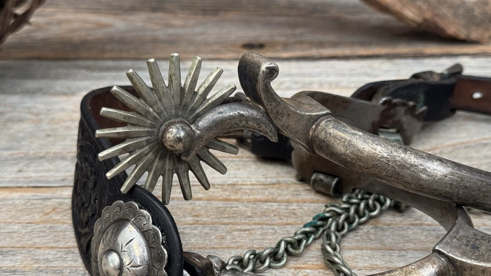 UNIQUE Early Vaquero Spurs w/ Leather Straps & Jesus Tapia Style ...