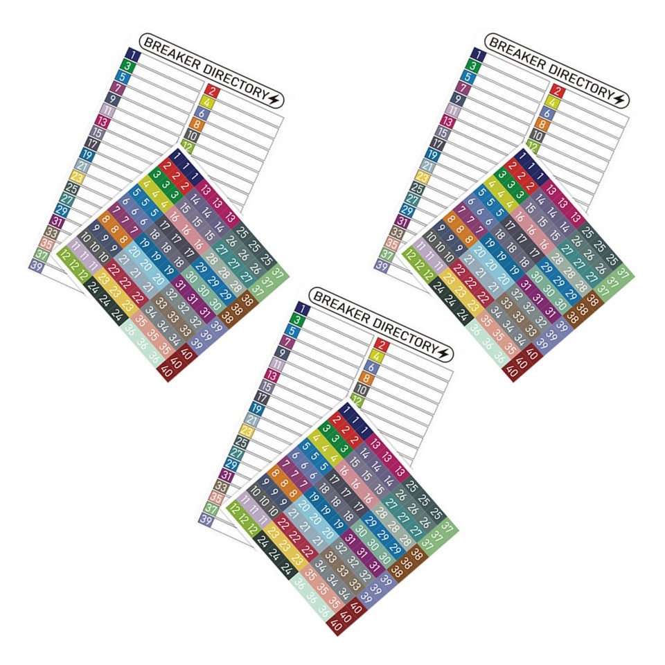 3 Sets Breaker Box Labels Stickers Electrical Panel Identification ...