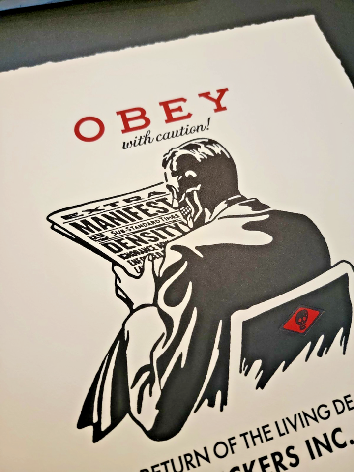 Shepard Fairey Obey With Caution Letterpress Print Signed AP Rare ...