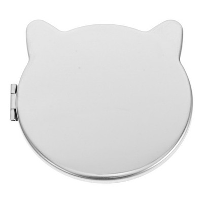 Stainless Steel Cat Makeup Mirrors Travel Pocket Mirrors Handheld ...