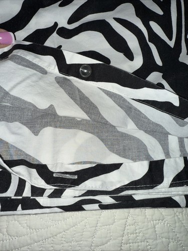Pine Cone Hill Black&White Zebra Print Cotton FULL / QUEEN Duvet Cover ...