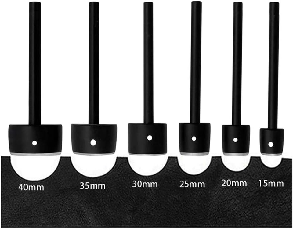 6 Pcs Leather Craft Tools Half-Round Cutter Punch Leather Belt End ...